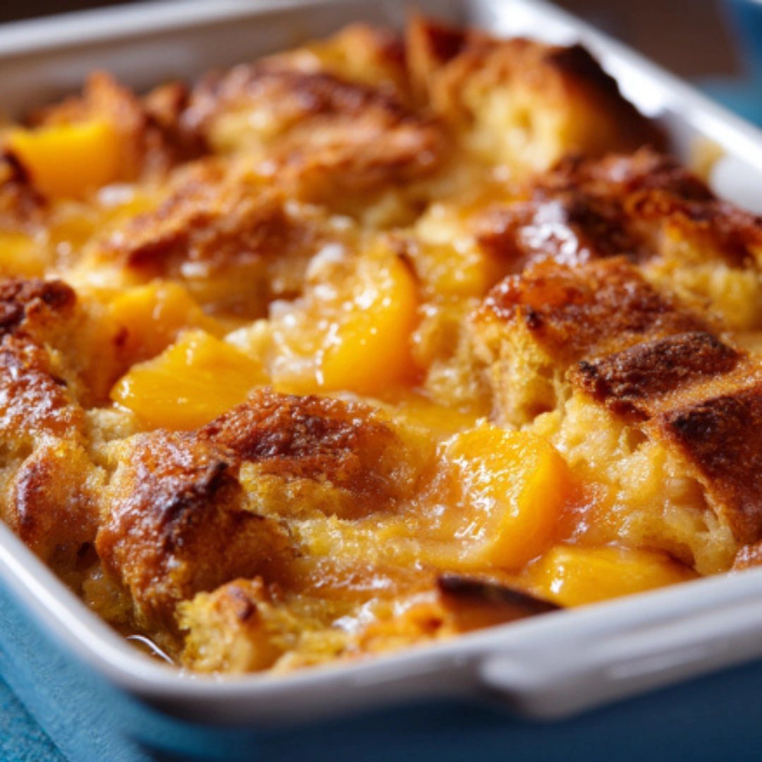 peach bread pudding
